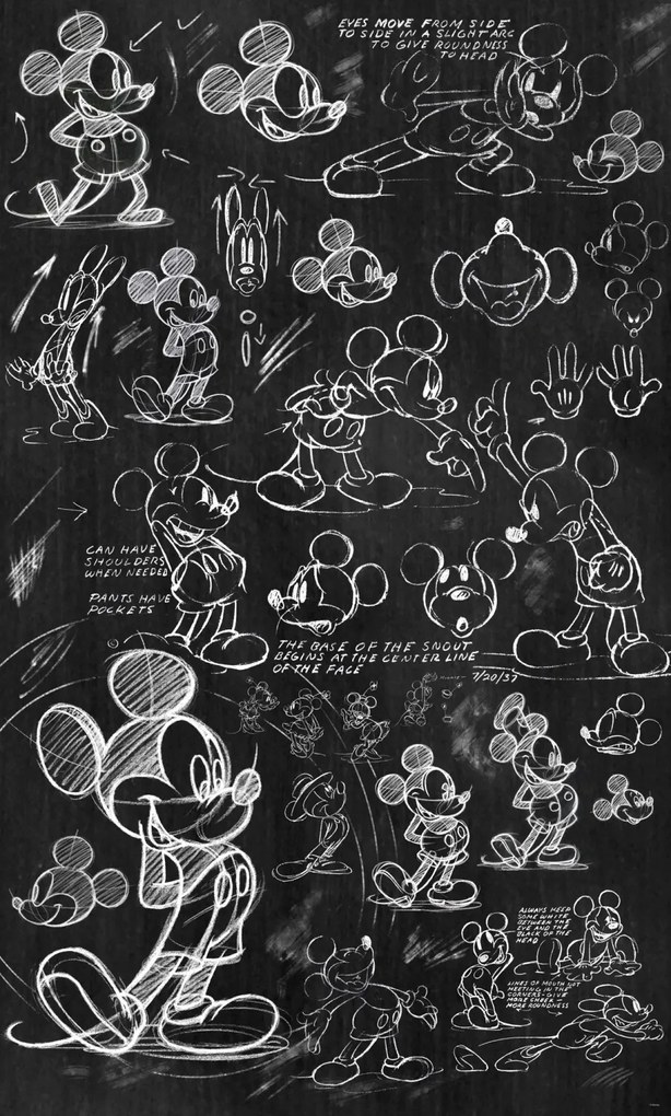 Komar Vliesová fototapeta Mickey Chalkboard 120 x 200 cm