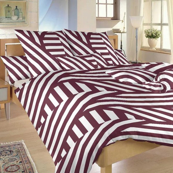 Dadka Povlečení bavlna Zebra bordó  140x200, 70x90 cm