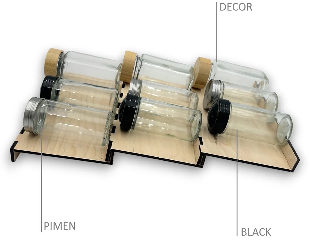 Orion Sada 16ks kořenek PIMEN 80ml + 4ks organizér na kořenky VASKY (nízký)+ sada 24ks štítků