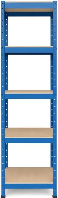 Regál 180x40x40 cm lakovaný 5-policový, nosnost 875 kg - modrý - 2ks