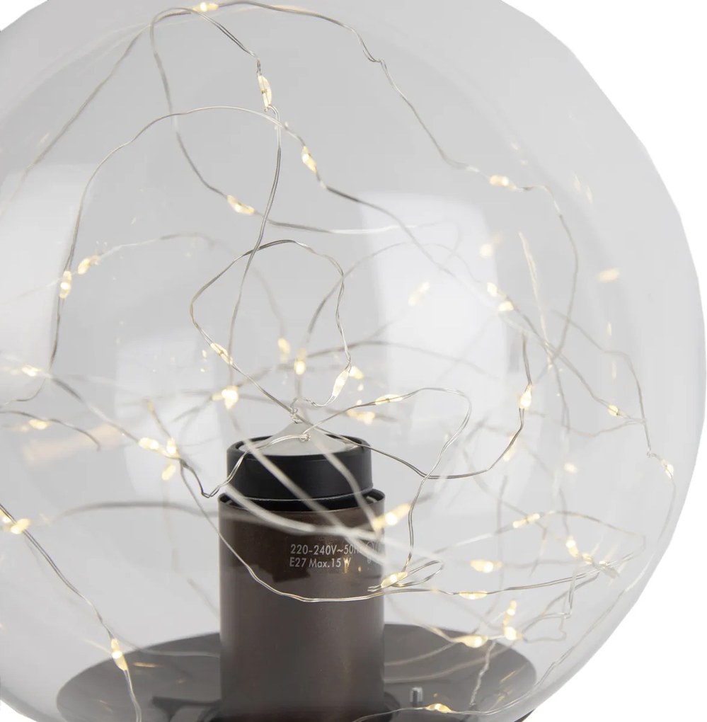 Stolní lampa Hotel Chic tmavě bronzová s čirým sklem vč. světelného kabelu E27 - Pallon Trend