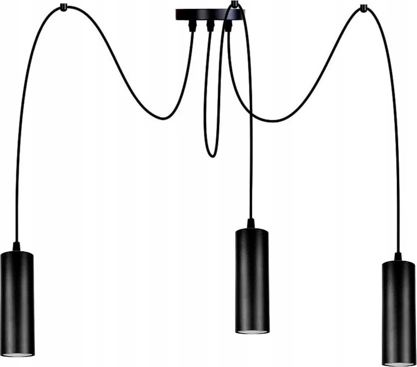 Závěsná Lampa Zwis lustr pavouk Tuba 15 cm 3 GU10