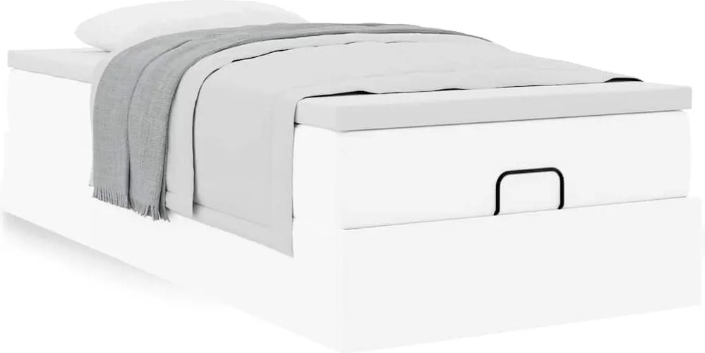 Osmanský rám postele s matrací bílý 100x200cm umělá kůže 3311022