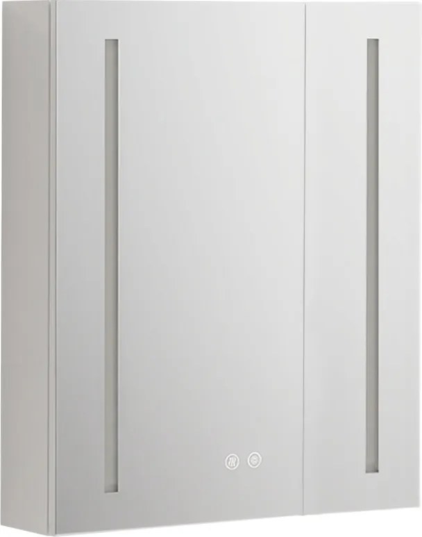 Mereo, Mereo Koupelnová galerka 60 cm, zrcadlová skříňka, stříbrná, MER-CN190