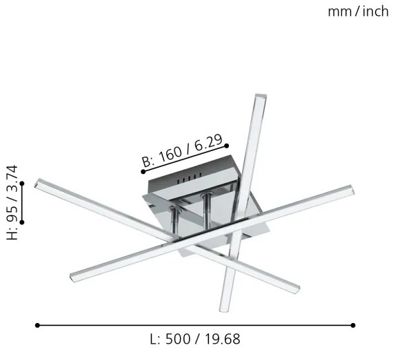 Eglo 95567 - LED stropní svítidlo LASANA 1 LED/13,2W/230V
