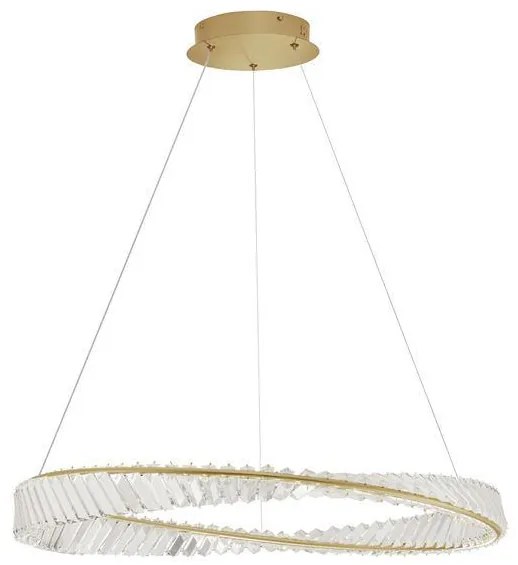 Nova Luce Závěsné designové svítidlo Aurelia 1, zlaté, ø 80cm, twist