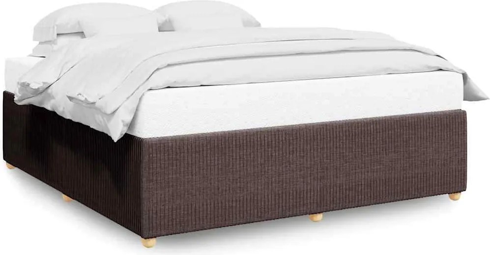 Rám postele bez matrace tmavě hnědý 180 x 200 cm textil 3284959