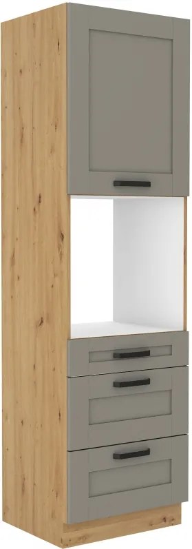 Kuchyňská skříň LUNA 60 DPS-210 3S 1F korpus: dub artisan, barva dvířek: světle šedá CLAY