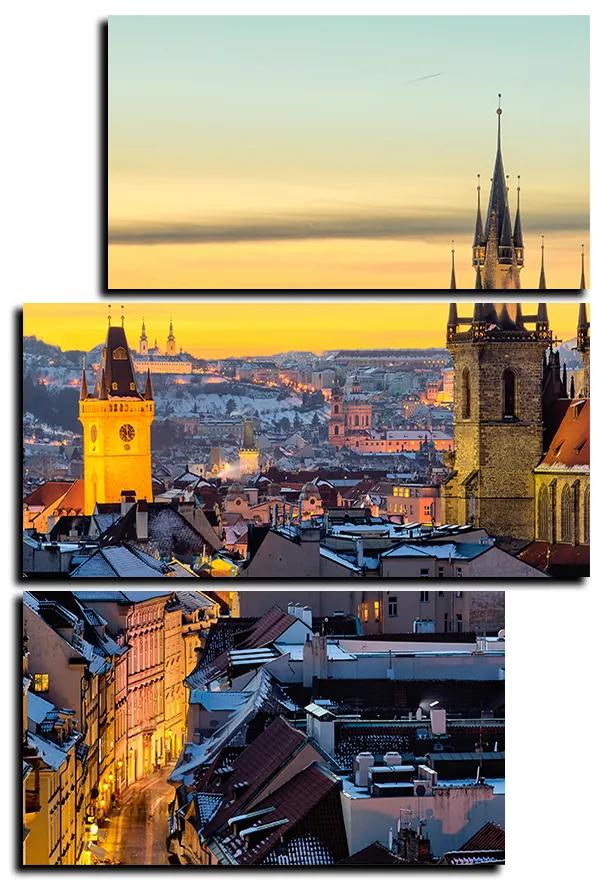 Obraz na plátně - Panoramatický pohled na starú Prahu - obdélník 7256D (90x60 cm)