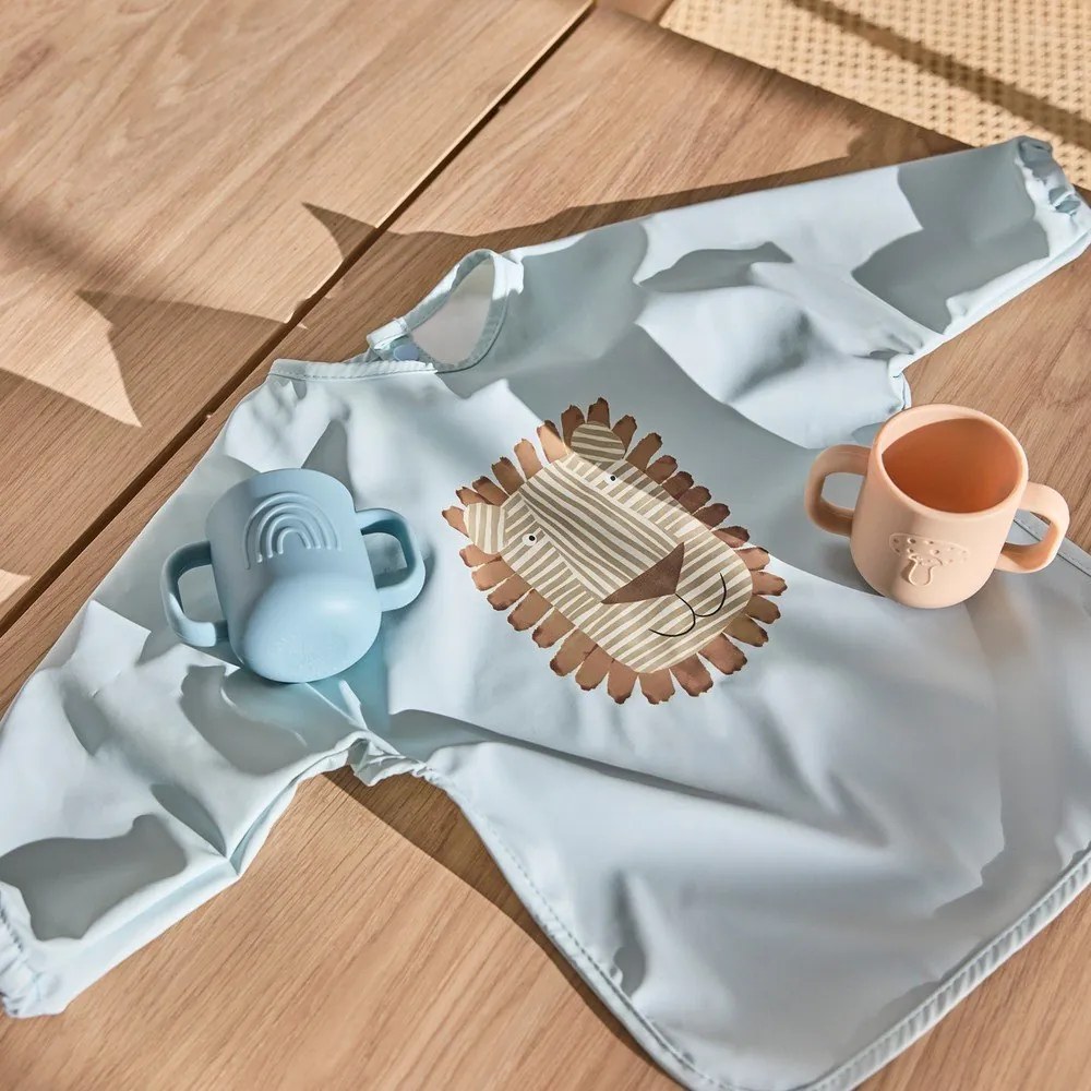 Světle modré/světle hnědé silikonové dětské hrnky v sadě 2 ks Kappu – OYOY Mini