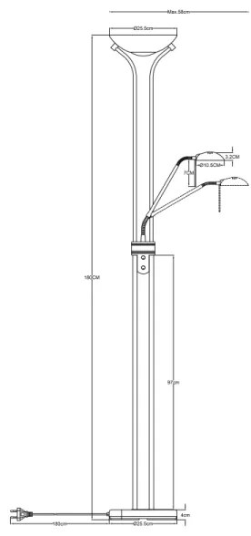 Globo 59020B -LED Stmívatelná stojací lampa LEONAS LED/20W/230V + LED/5,5W 3000K