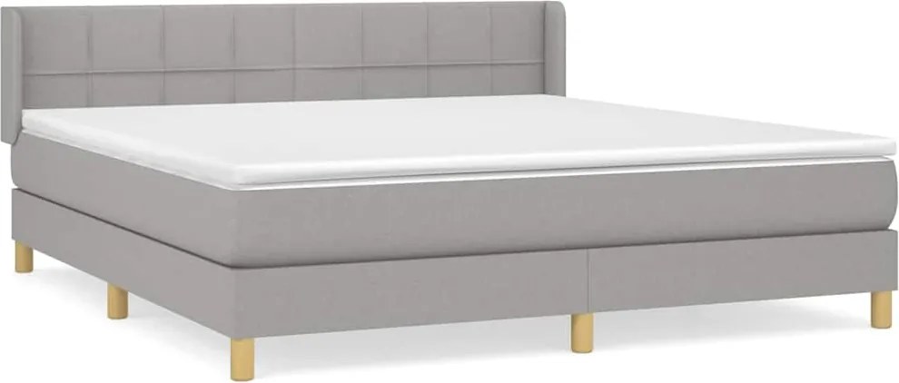 Box spring postel s matrací světle šedá 160 x 200 cm textil 3130281