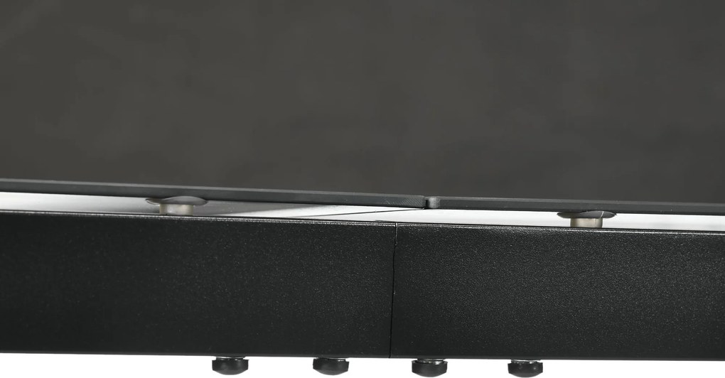 Obdélníkový zahradní stůl Outsunny pro venkovní jídelnu pro 8 osob s tvrzeným sklem a hliníkovým rámem 180 x 80 x 72 cm Černý