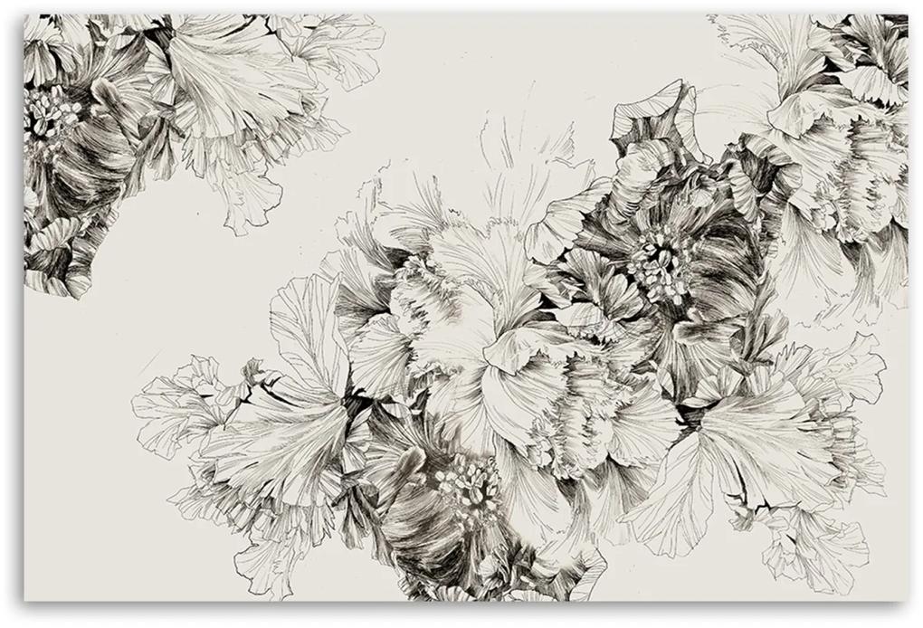 Obraz na plátně, Vintage květinový motiv - 90x60 cm