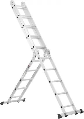 Víceúčelový skládací žebřík 7v1,5 kroků, výška dosahu 5,8 m Kov