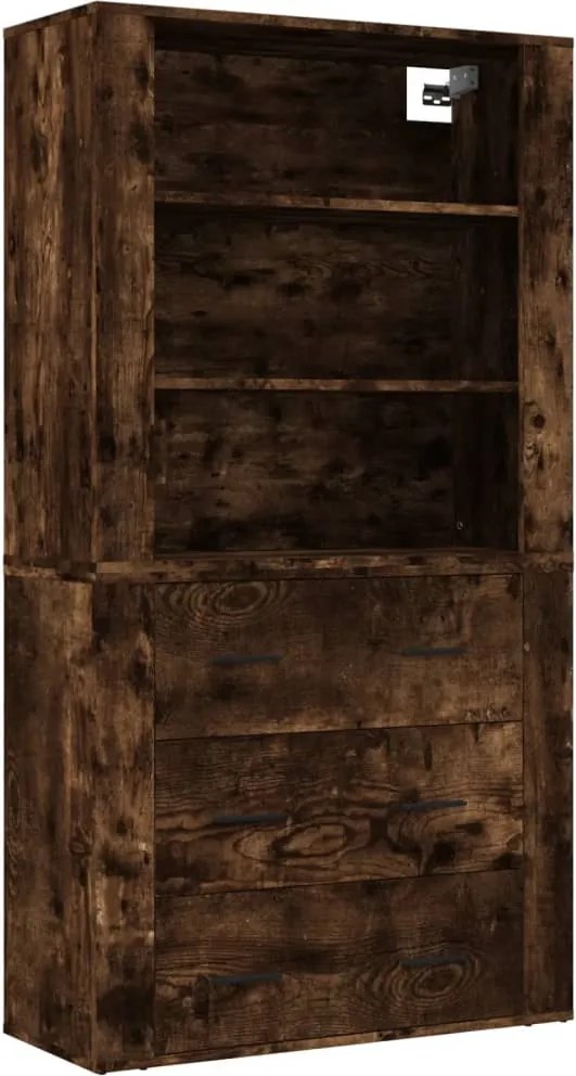 Skříň highboard kouřový dub kompozitní dřevo 3185396