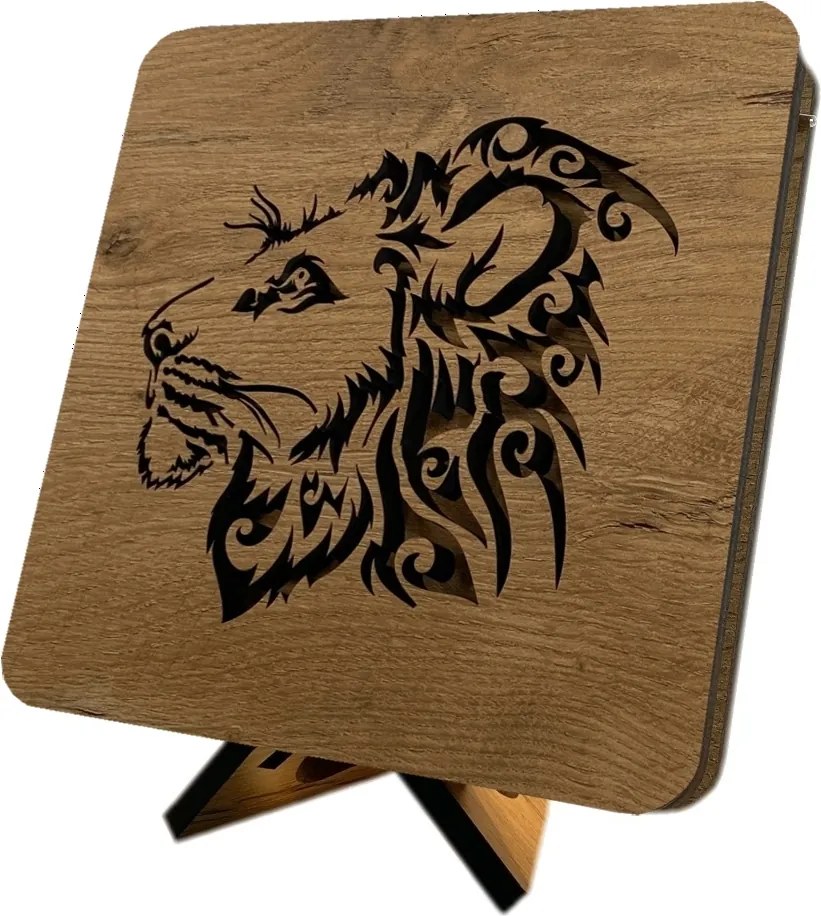 Li-Go "Hlava lva" lampa 19x19 cm provedení povrchu: dub světlý
