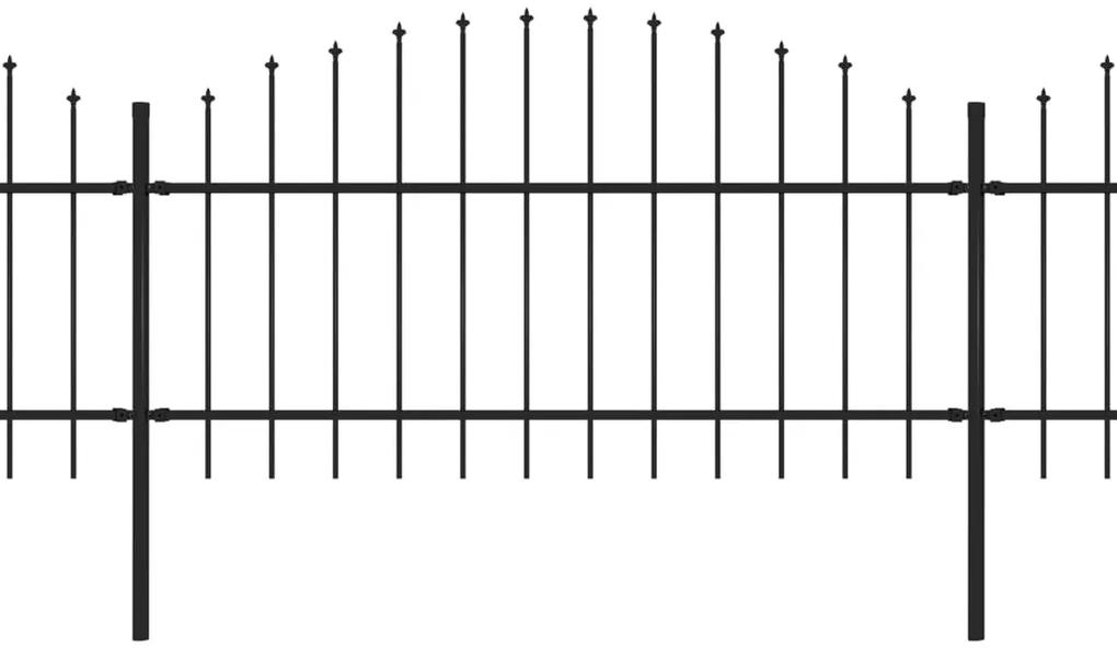 Zahradní plot s hroty ocel (1–1,25) x 6,8 m černý,  277724