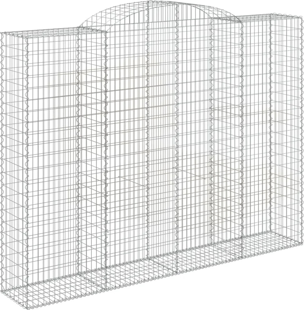 Klenuté gabionové koše 2 ks 300x50x220/240cm pozinkované železo 3146809