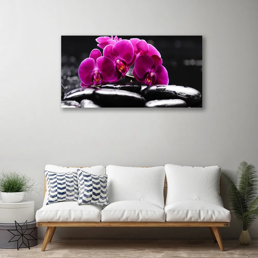 Obraz na plátně Kameny Zen Orchidej Lázně 100x50 cm