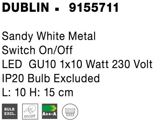 Designové bodové svítidlo Dublin B 10 bílé