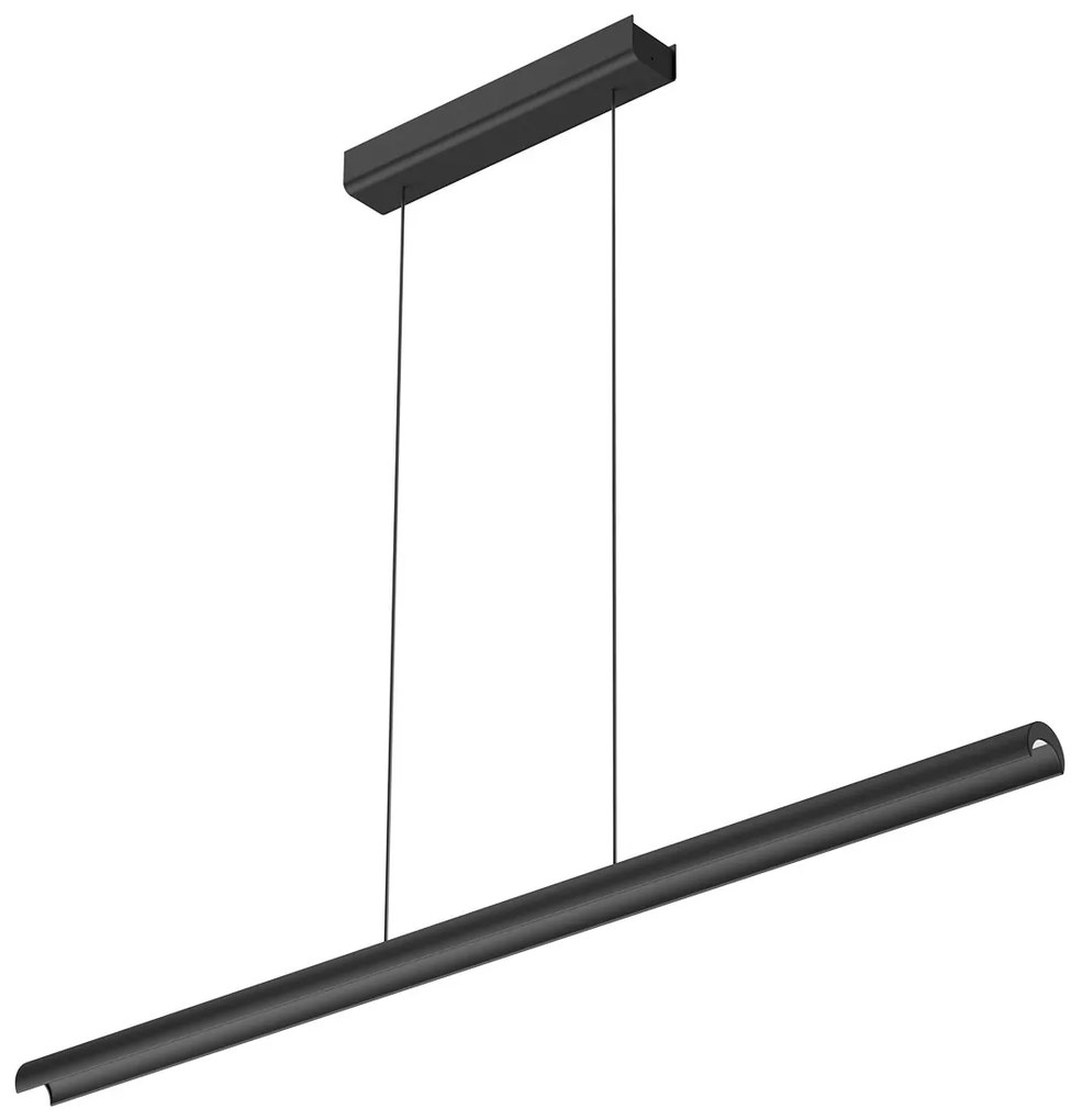 Linea Light Halfpipe_P, černé závěsné lineární svítidlo, 28W LED 3000K, délka 98cm