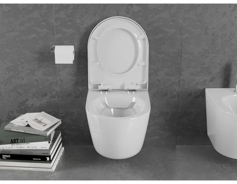 Mexen Lena Rimless závěsné WC se sedátkem s pomalým zavíráním, bílá - 30220200
