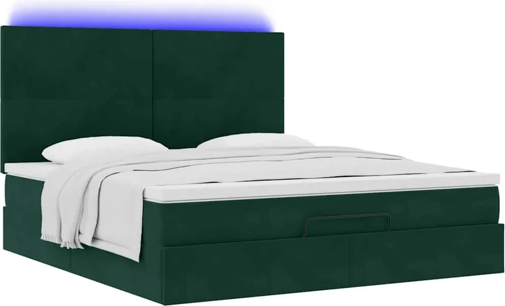 Osmanský rám postele s matracíes tmavě šedá 180x200cm samet 3314267