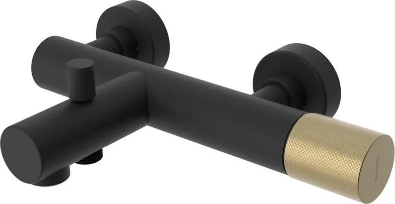 Sapho Sapho, ULTRATAP nástěnná vanová baterie, černá mat/zlato mat, UT010TBG