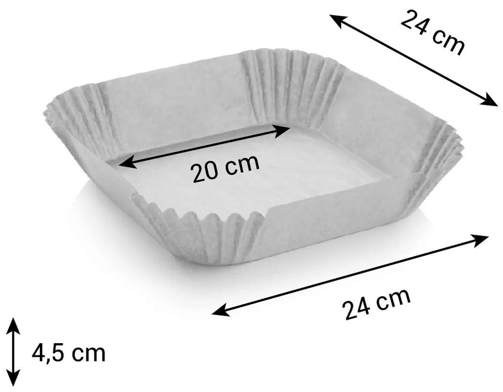 TESCOMA Papírová forma do fritézy čtvercová DELÍCIA 20 x 20 cm, 50 ks