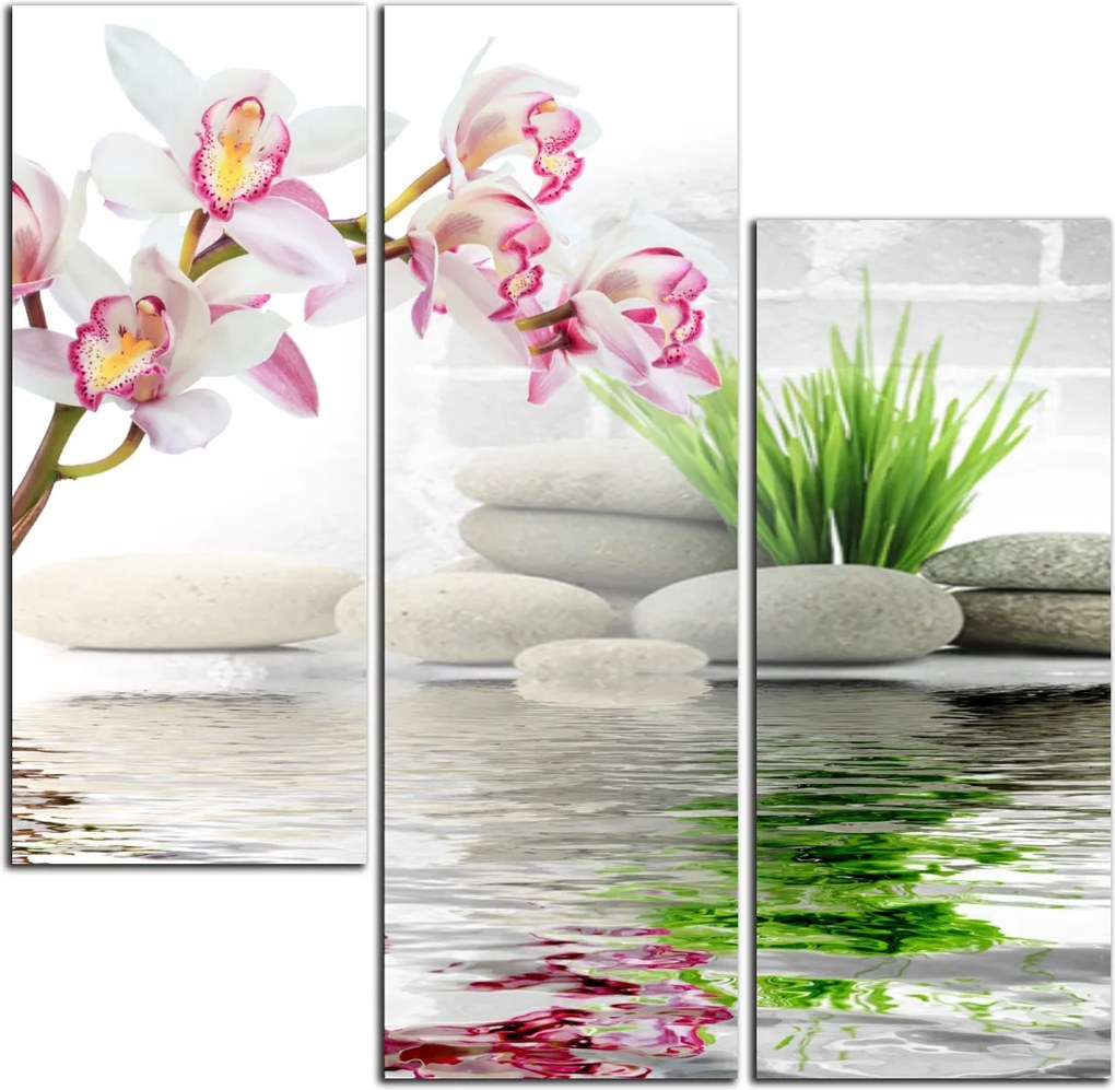 Obraz Orchidej a zen kameny , vícedílný