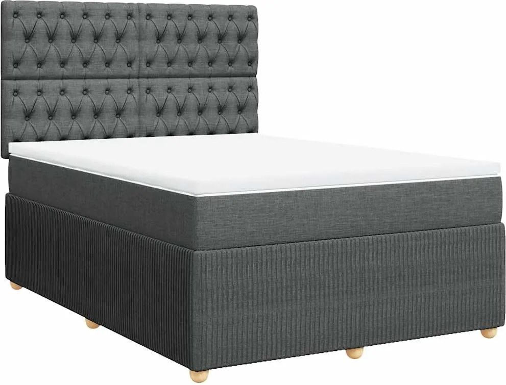 Box spring postel s matrací tmavě šedý 140 x 190 cm textil 3294359