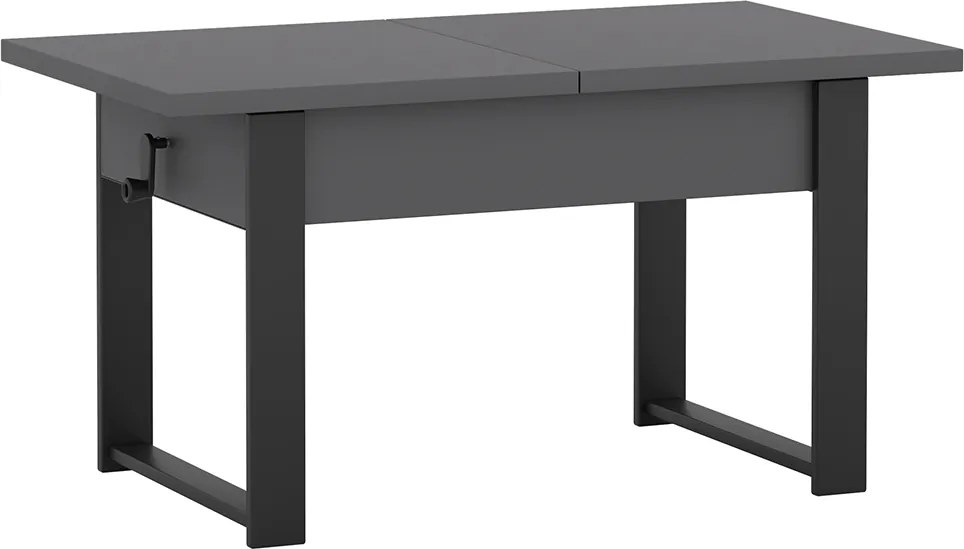 Rozkládací polohovací konferenční stolek HOGO 3v1 | 120-157x62,5-74,5x67 cm | síla horní desky 32 mm | tmavě šedá/černé nohy