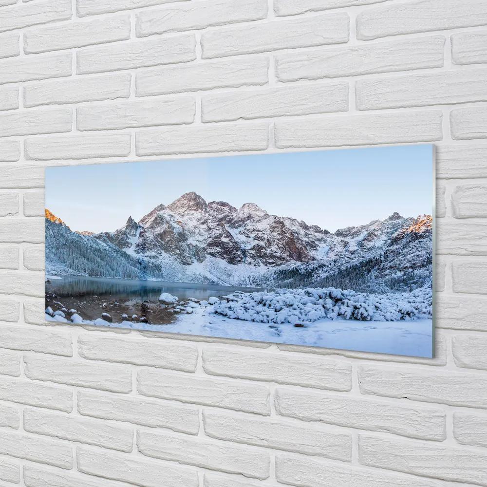 akrylový obraz Horské zimní jezero 120x60 cm