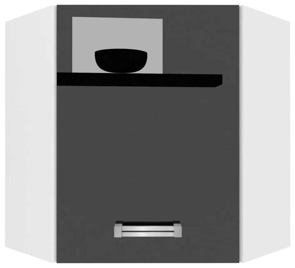 Kuchyňská skříňka Belini horní rohová 60 cm černý lesk  INF SGN60/1/WT/B/0/D
