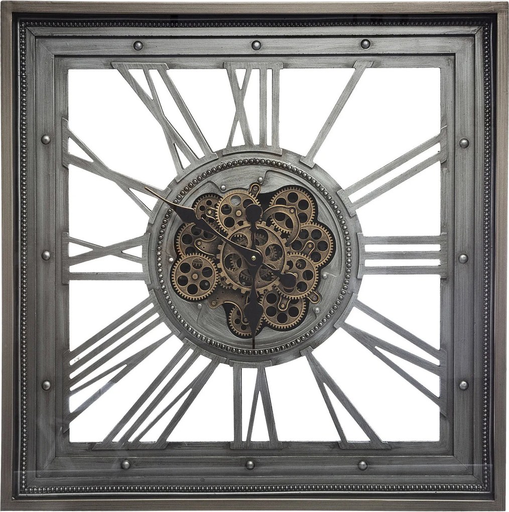 Nástěnné hodiny MECA, kovové, 80 x 80 cm