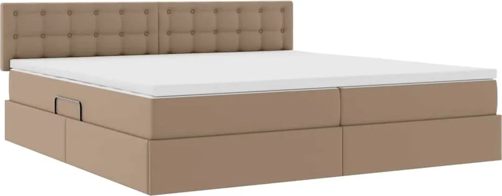 Postel s úložným prostorem a matrací Cappuccino 200 x 200 cm 3370412