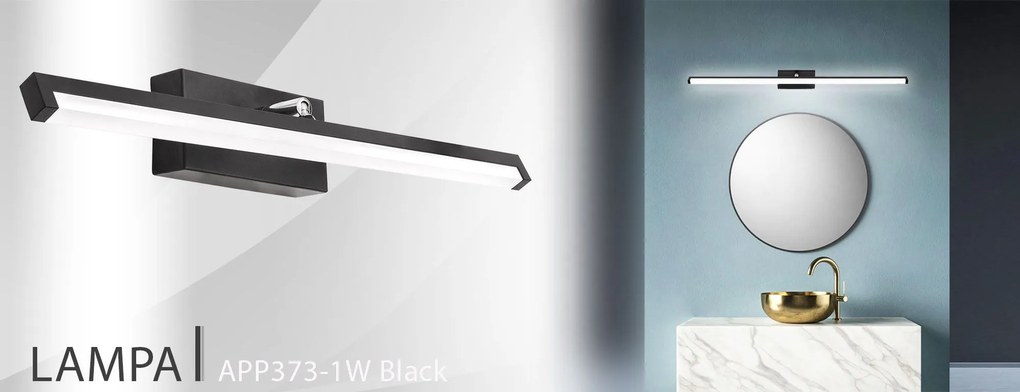 Toolight Toolight, LED koupelnové svítidlo nad zrcadlo 12W 50CM APP373-1W, černá, OSW-05003