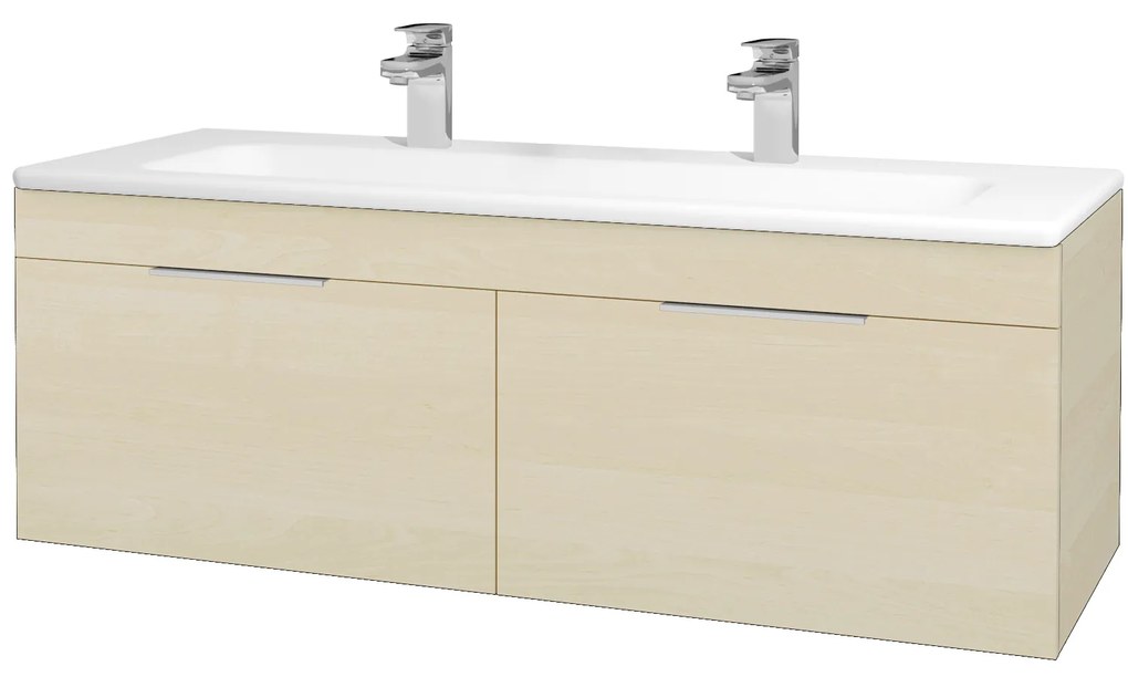 Dřevojas Koupelnová skříň ASTON SZZ2 120 Varianta: M01 Bílá mat / Úchytka T03 / M01 Bílá mat