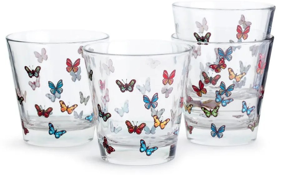 Sada 4 skleniček Sagaform Butterflies, 200 ml