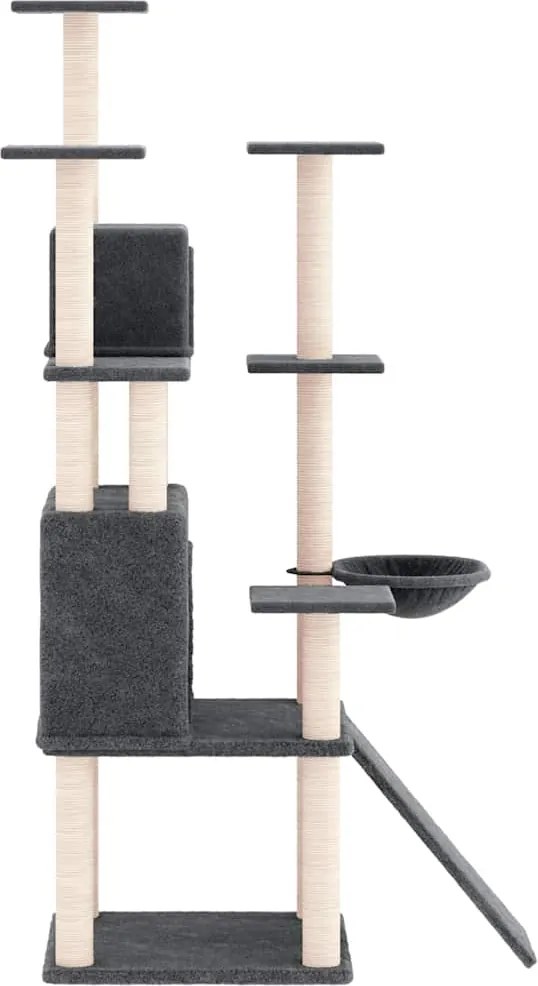 Škrabadlo pro kočky se sisalovými sloupky tmavě šedé 154 cm 171692