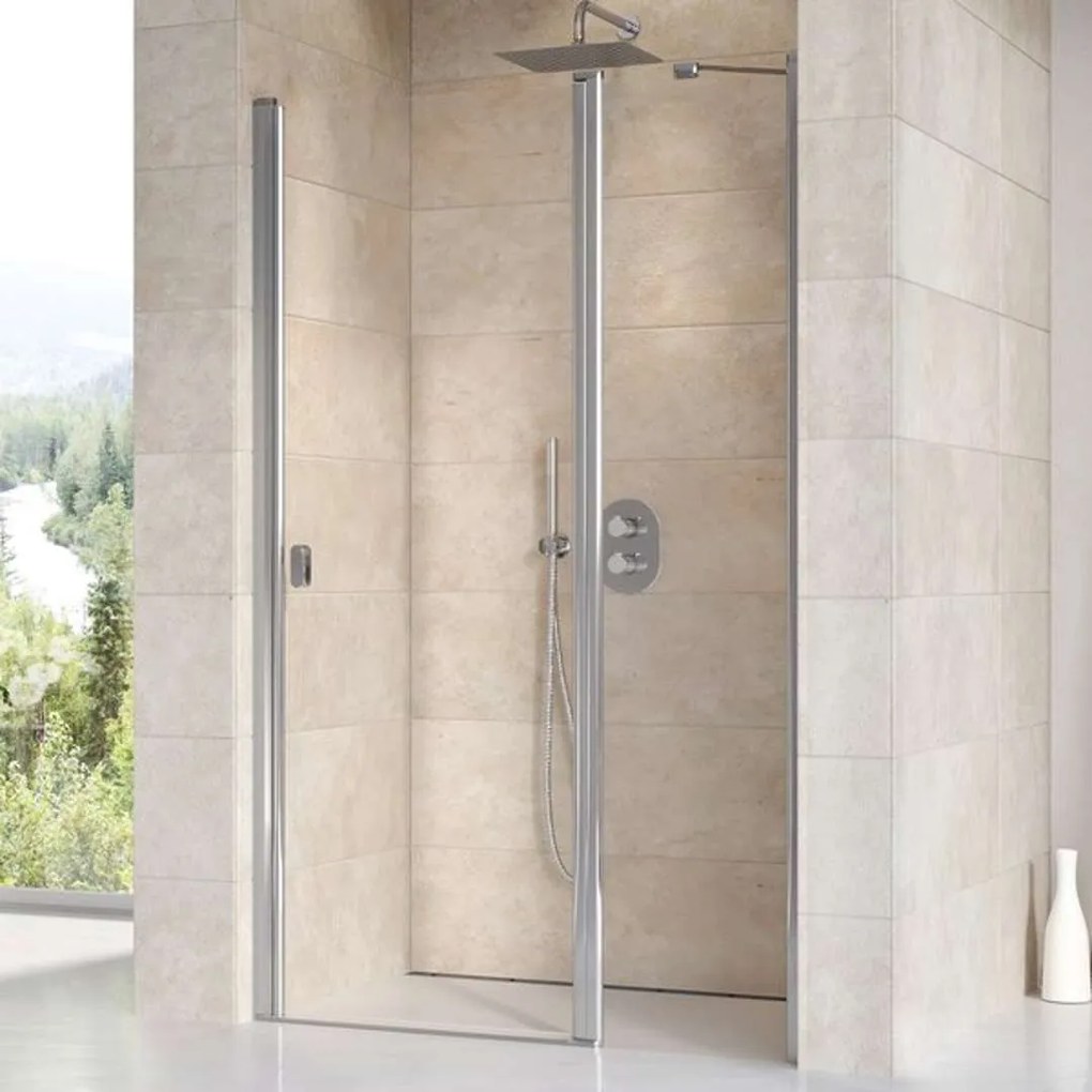 Ravak Chrome - Sprchové dveře dvoudílné CSD2-100, 98-101 cm, lesklý hliník/čiré sklo 0QVACC00Z1