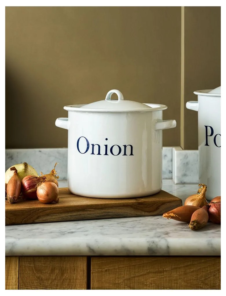 Smaltovaná dóza na cibuli Onion White Garden Trading