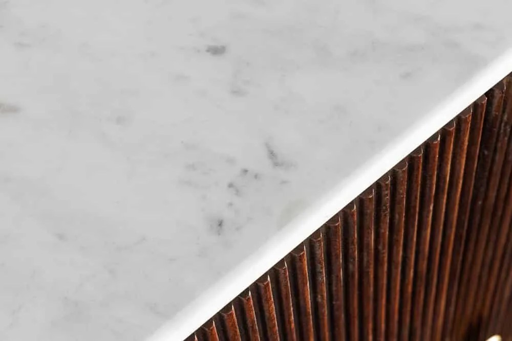 Designová komoda Daichi 170 cm mango/mramor bílý - skladem
