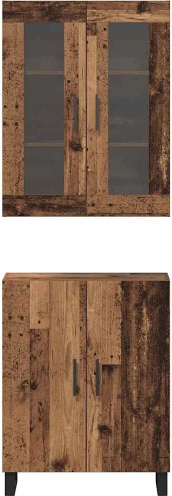 Vysoký bufet 2 ks Staré dřevo 69,5 x 34 x 180 cm 3394521