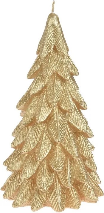 Vánoční svíčka Stromeček ve zlaté barvě 12 cm