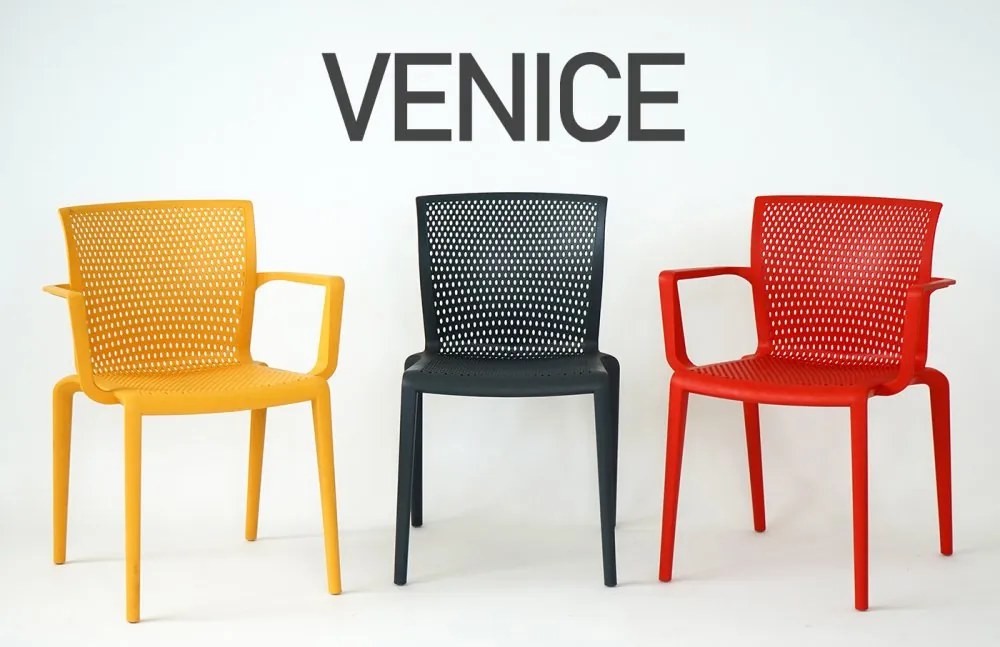 Plastová zahradní židle Venice 14 modrošedá