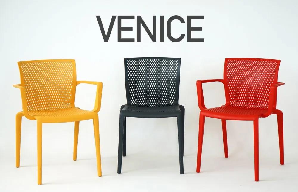 Plastová zahradní židle Venice 20 červená