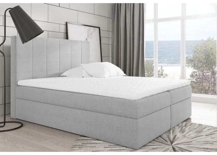 Čalouněná jednolůžková postel Daria šedá 140 + topper zdarma