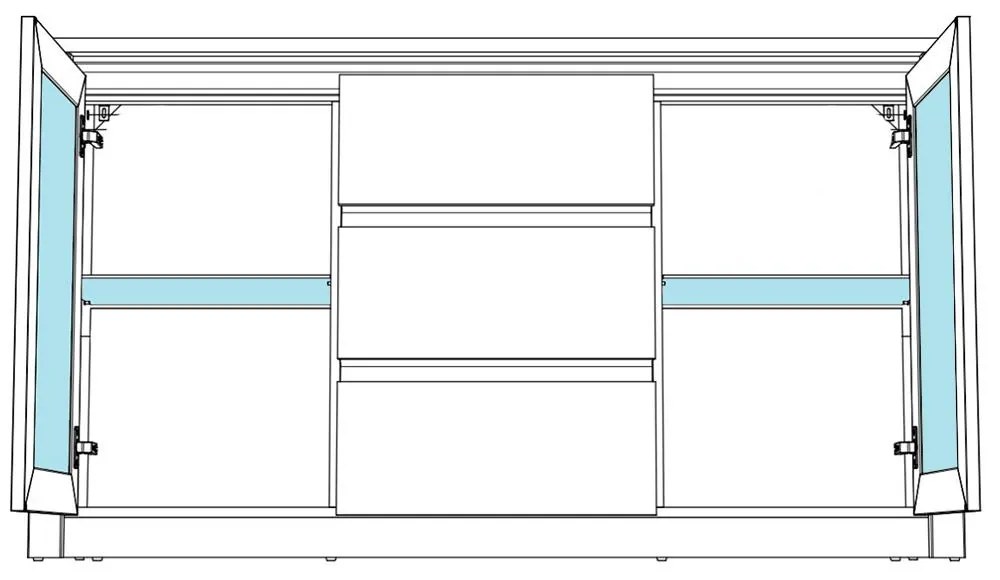 MONTANA s | komoda K2D | 140 cm | lefkas/smooth grey